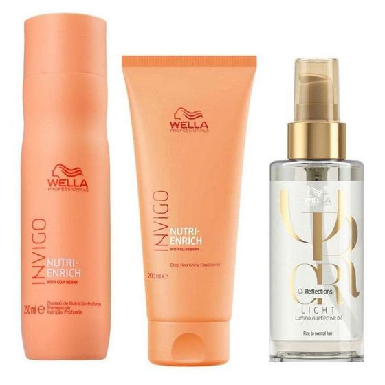 Kit Wella Nutri Enrich e Óleo Capilar Light Oil Reflec 100ml - Wella ...