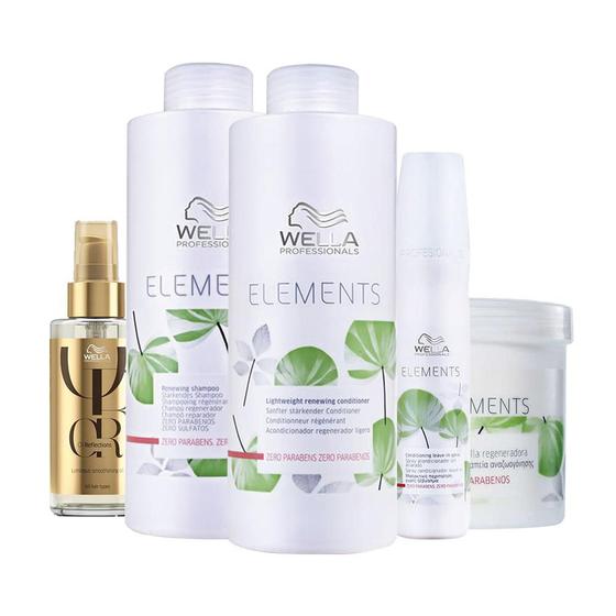 kit Wella Pro Elements Renewing-Sh+Cond+ Másc+Leave-in+Óleo - Wella Professionals - Kit de ...