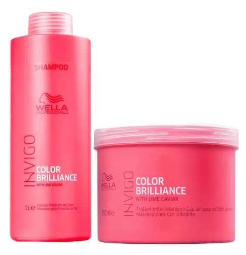 Kit wella professionals color brilliance shampoo 1 l + mascara 500 g ...