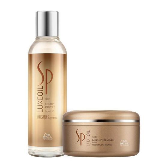 Kit Wella SP Luxe Oil Keratin Shampoo 200ml + Máscara 150ml - Kit de ...
