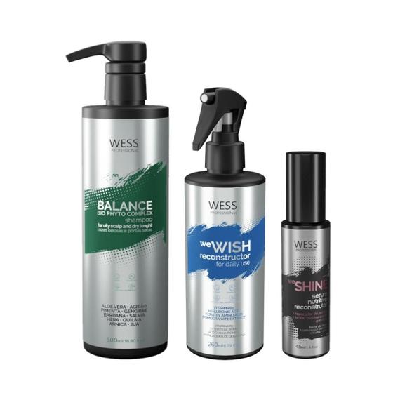 Kit Wess Balance Sh 500Ml + We Wish 260Ml + We Shine 45Ml - Wess ...