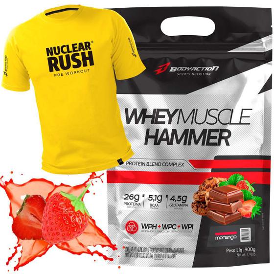 Kit Whey Muscle Hammer 900g + Camisa Nuclear - Body Action - Kit de ...