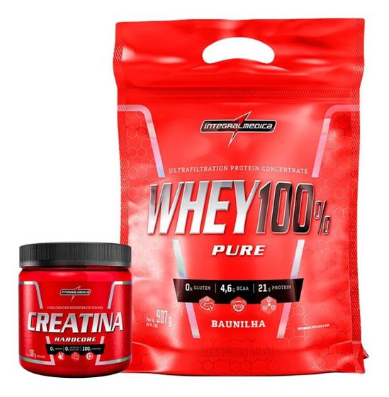 Kit whey protein 100% pure 907g refil + creatina 300g creatine integral médica - INTEGRAL MEDICA ...
