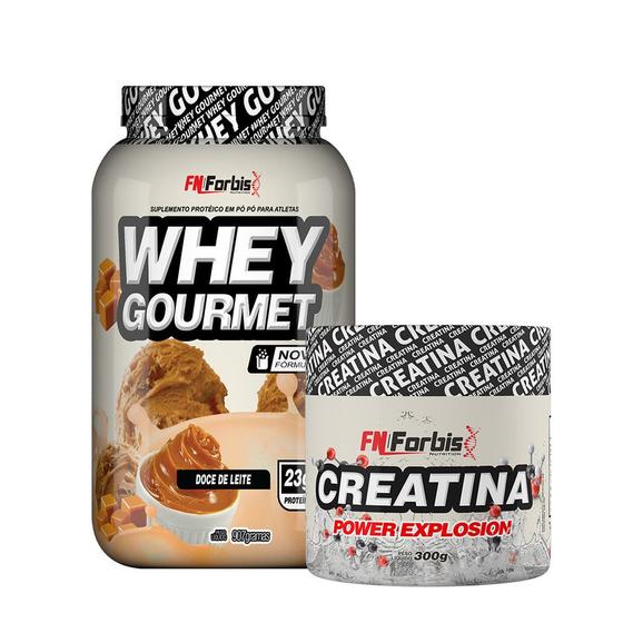 Kit Whey Protein Gourmet Pote 907g + Creatina Power Explosion Sem Sabor 300g - FN Forbis ...
