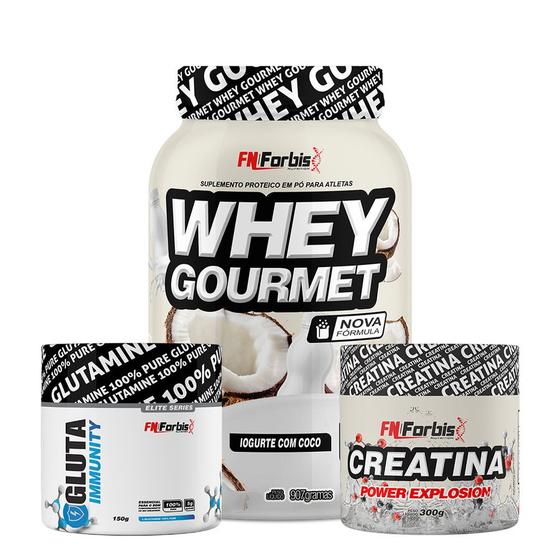 Kit Whey Protein Gourmet Pote + Creatina 300g + Gluta Immunity 150g ...