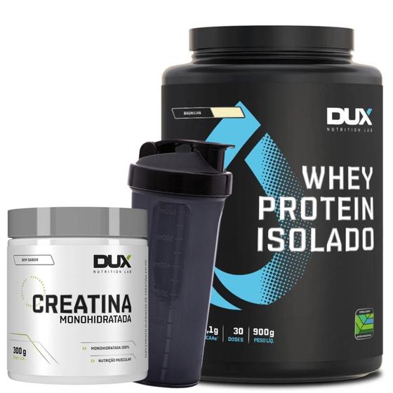 Kit Whey Protein Isolado 900g Creatina Monohidratada 300g Dux