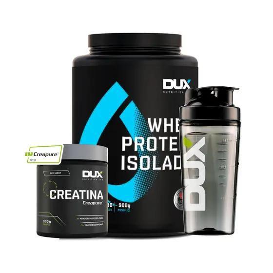 Kit Whey Protein Isolado Dux 900g Creatina Dux Creapure 300g