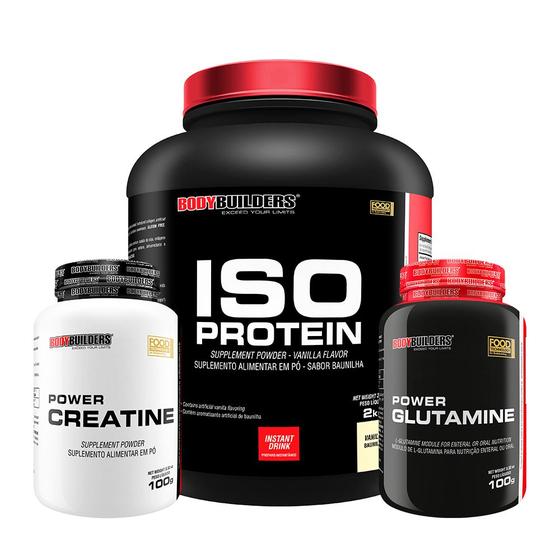 KIT Whey Protein Isolado Iso Protein 2kg + Power Creatina 100g + Power ...