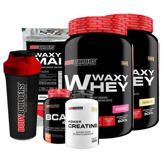 Kit Whey Protein Waxy Whey 900g Bcaa Creatina Waxy Maize