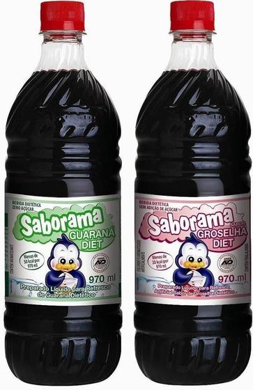 Kit Xarope de Groselha Diet E Guaraná Diet 970ml - Saborama - Xarope de ...