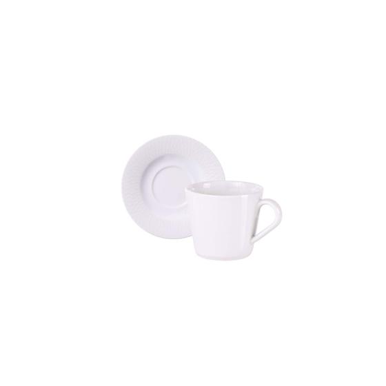 Kit Xícaras e Pires de Chá Tramontina Mesh em Porcelana 185 ml 12 Peças ...