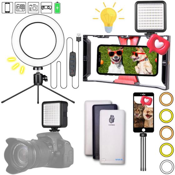 Kit Youtuber Estabilizador 81 Led Gravação Celular Vídeo - PDIMPORT ...