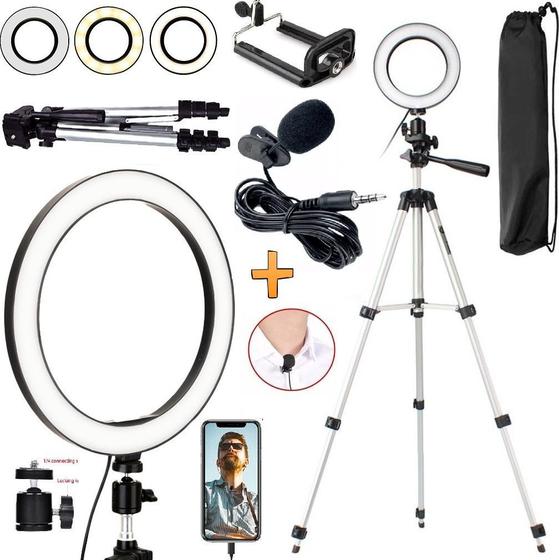 Kit Youtuber Gravação Vídeo Acessórios Para Youtuber Vlog Iluminador ...
