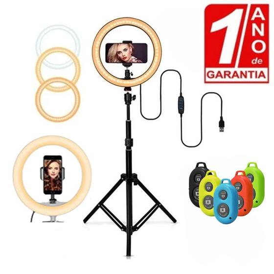 Kit Youtuber Podcast Ring Light de 8" 20cm Profissional + Controle ...