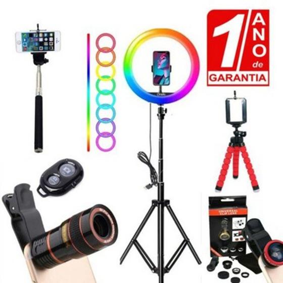 Kit Youtuber Ring Light 26cm + Bastão + Kit Lente Telescópio - Redshock ...