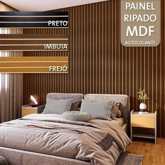 Kits Placa Painel De Parede Ripado em MDF 45x11 3mm Revestimento ...