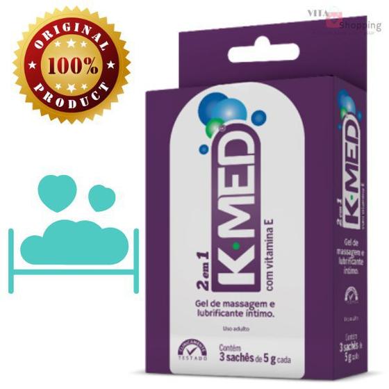 Kmed 2 em 1Gel Lubrificante intimo e de Massagem 3 Saches de 5g k-med ...