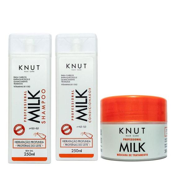 Knut Kit Milk Shampoo e Condicionador 250ml + Máscara 300g - Kit de ...
