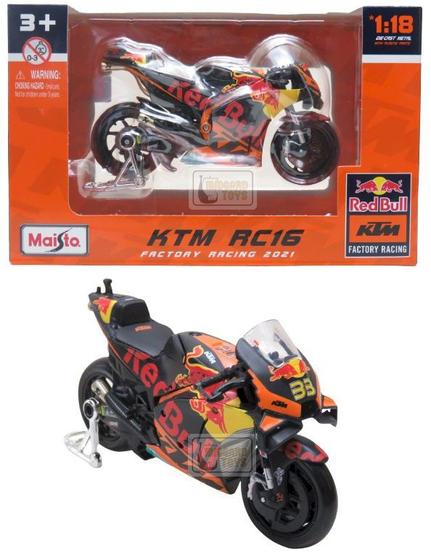 KTM RC16 2021 - Brad Binder 33 - Red Bull KTM Factory Racing - Moto GP - 1/18 - Maisto ...