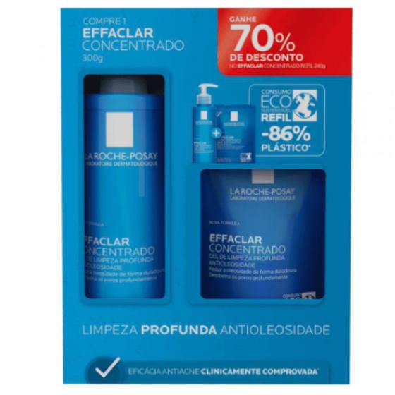 La Roche Posay Kit Effaclar Concentrado Gel de Limpeza 300g + Refil ...