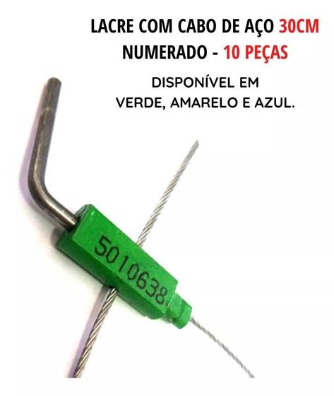 Lacre Com Cabo De Aço 30 Cm Numerado - 10 Unidades - LACRAR - Palha de ...
