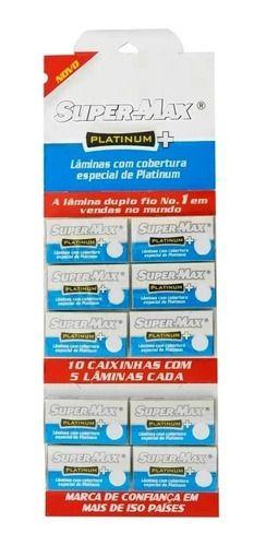 Lâmina Super-max Platinum Com 01 Cartela = 50 Lâminas - Super Max ...