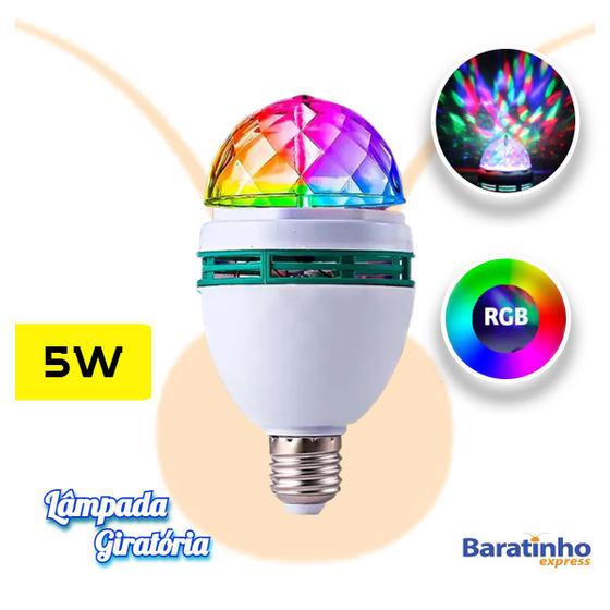 Lâmpada Bola Led Globo Colorido Giratório Discoteca Festa - Caerus ...