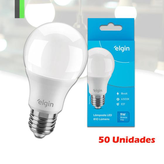 Lâmpada Bulbo A60 De Led 9W Luz Elgin Bivolt 6500K Branco Frio E27 Com Inmetro Nfe Lâmpada Para ...