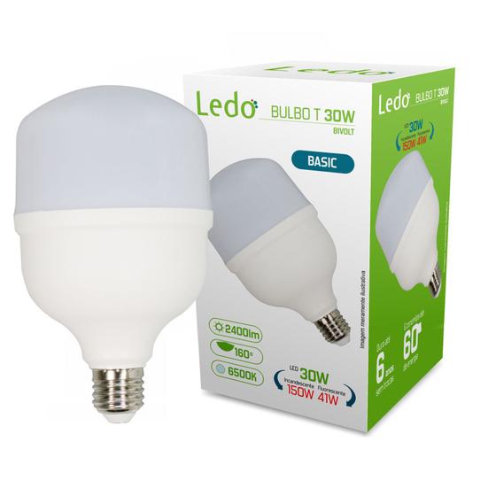 Lâmpada Bulbo T Led 30W E27 Alta Potência Branco Frio 6500K - Ledo ...