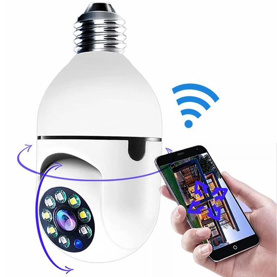 Lampada Camera Ip Wifi 360 Giratoria Segurança Led Hd Panoramica Visão ...