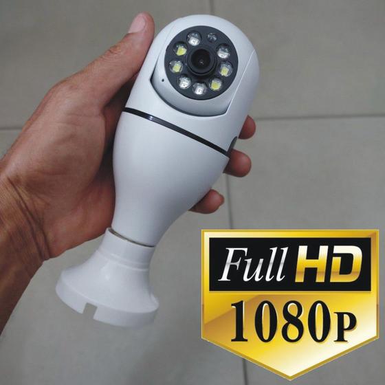 Lampada Camera ip wifi panoramica espia com visão noturna e iluminação ...