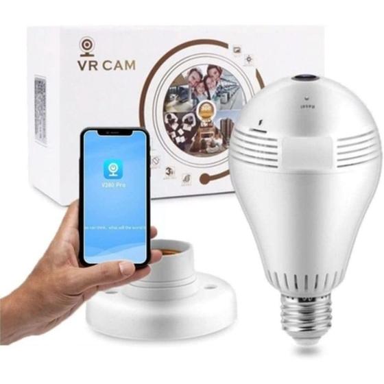 Lâmpada Câmera Wifi Panorâmica 360º Grava Alarne Fala Escuta - ZEM ...