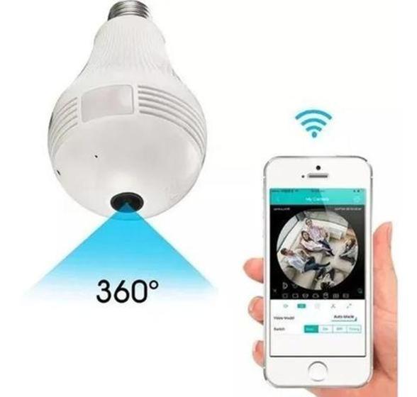 Lâmpada com Câmera ip wifi HD espiã monitoramento segurança 360 graus ...