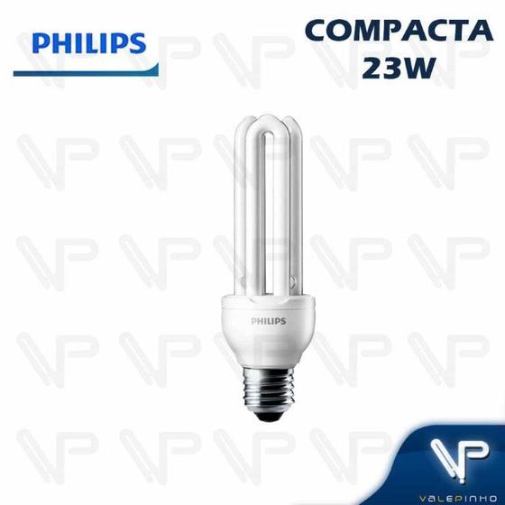 Lâmpada compacta 3u philips 23w 127v 6500k(branco frio)e27 ecohome stk ...