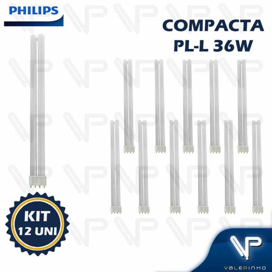 Lâmpada compacta philips pll 4pinos 36w 4000k(branco neutro)2g11 kit12 ...