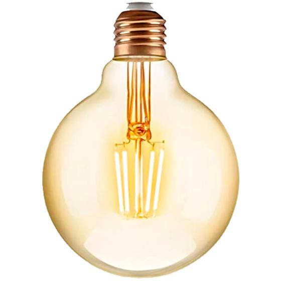 Lâmpada de Filamento G95 Bivolt LED 4w Cor Ambar 2200k Decoração Retrô ...