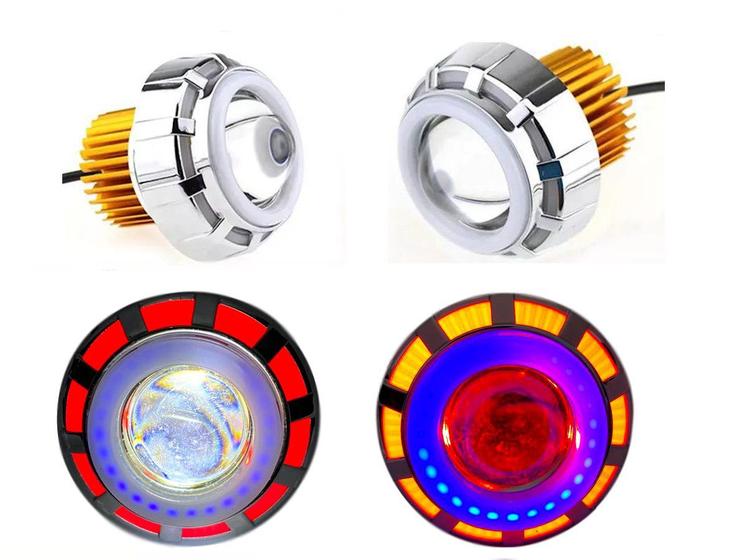 Lâmpada Farol de Led Angel Eyes Moto Titan Pop Bros Cb 300 Twister Olho ...