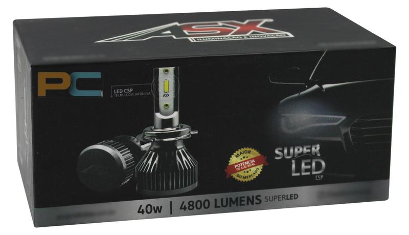 Lampada Farol Super Led H7 - 40w 4800k - S/ Cooler - ASX - Lâmpada ...
