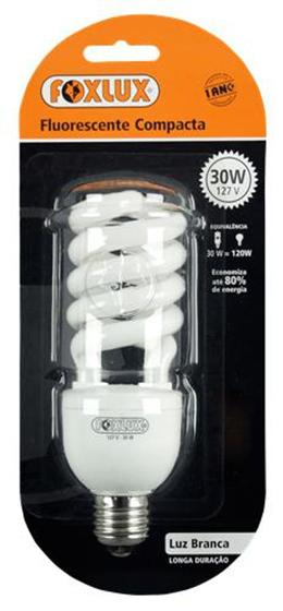 Lampada fluorescente compacta espiral 30w 6400k 127v - Foxlux - Lâmpada ...