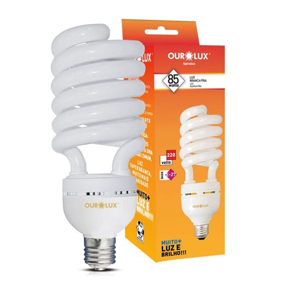 Lâmpada Fluorescente Compacta Espiral 85W 220V E27 6400K Luz Branca ...