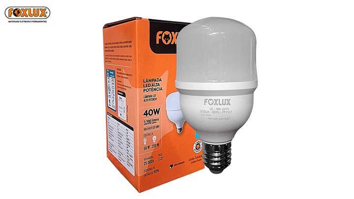 Lâmpada Foxlux Ledbulb Luz Fria 6500k 40w E27 3600 Lumens Bivolt ...