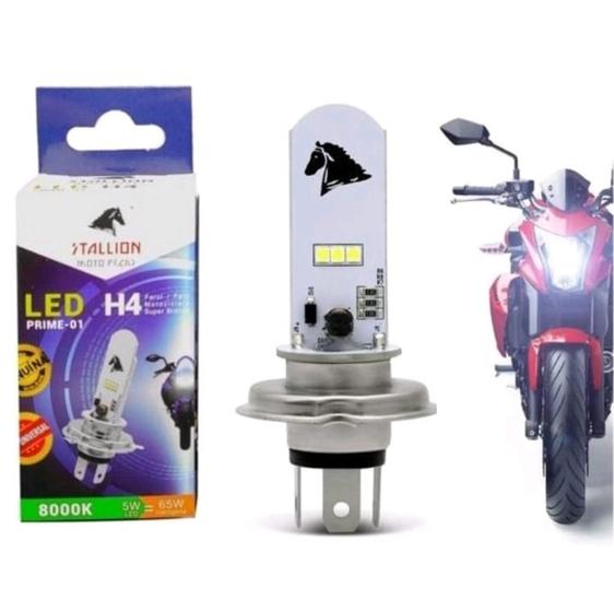 Lâmpada H4 Led Para Farol De Moto, Prime-01 Stallion Super Branca 8000 ...