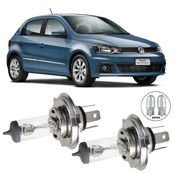 Lâmpada Halógena Farol Baixo Alto H4 VW Gol GOL VOYAGE SAVEIRO G6 G7 ...