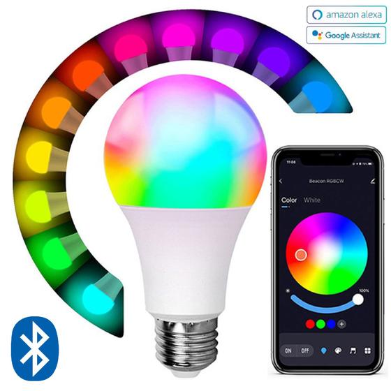 Lampada Inteligente Iluminação Rgb Wifi Led Smart Google Alexa Colorida ...