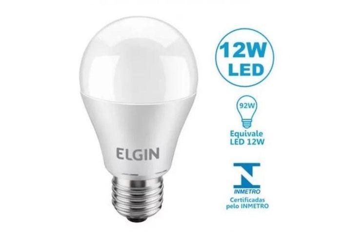 Lâmpada LED 12W Bulbo Elgin 1050 lumens Bivolt Econômica 6500K Branca Fria E27 (1 Ano de ...