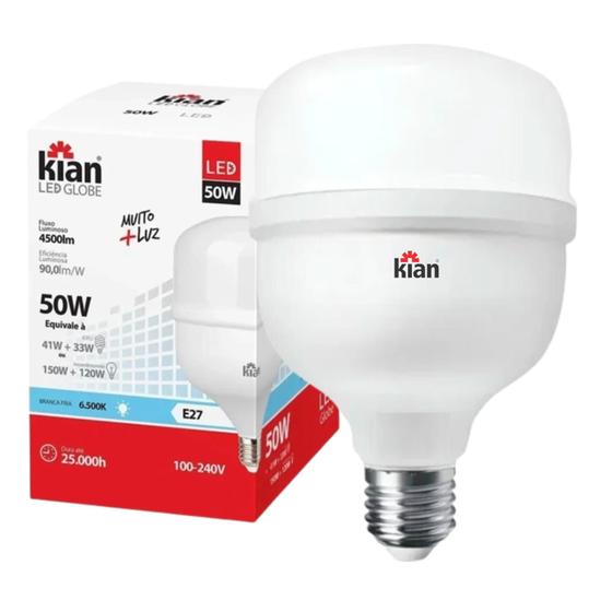 Lampada Led 50w Bulbo Branca Fria Valor Promocional - KIAN - Lâmpada de ...