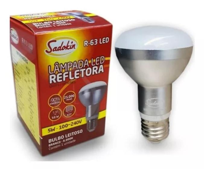 Lâmpada Led 5w E27 6000k R63 Bivolt Spot E Vitrines - Sadokin - Lâmpada ...