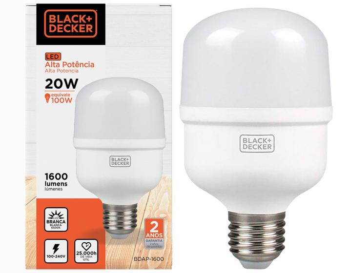 Lâmpada Led Alta Potência 20w B+d Bivolt Luz Branca 6500k - Black+Decker - Lâmpada de LED ...