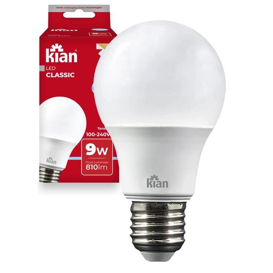 Lâmpada Led Bulbo 9W Bivolt Branco Frio 6500k E27 Inmetro - Kian - Lâmpada de LED - Magazine Luiza