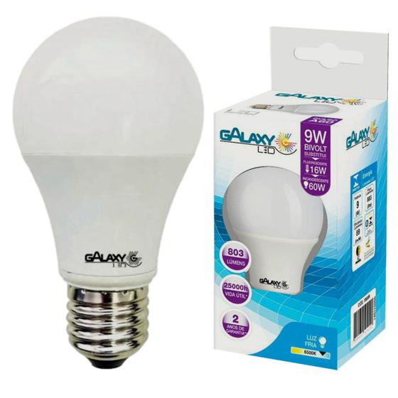 Lampada LED Bulbo A60 - 9W - Branco Frio 6500k - Bivolt - E27 - Galaxy LED - Lâmpada de LED ...
